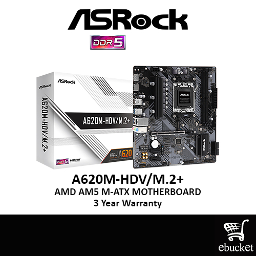 ASROCK A620M-HDV/M.2+ DDR5 AMD AM5 GAMING M-ATX Mainboard | Shopee Malaysia