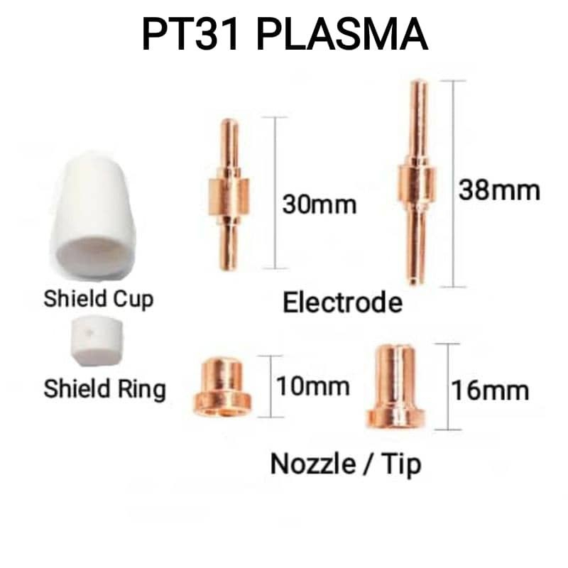 PLASMA PT31 (LONG/SHORT TYPE) NOZZLE/ELECTRODE/SHIELD CUP/SWIRL RING | Shopee Malaysia