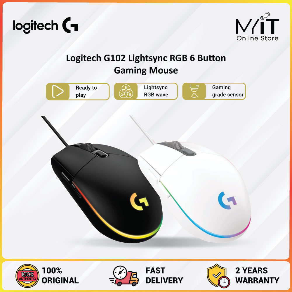 Logitech G102 / G102 LIGHTSYNC RGB 6 Button Gaming Mouse Black/ White - 910-005802 | Shopee Malaysia