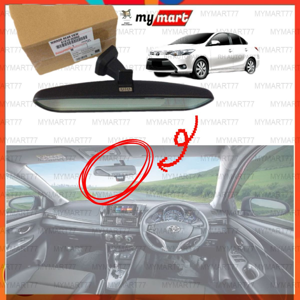 Toyota Vios NCP150 87810-0D090 Rear View Car Room Mirror Delloyd Room ...
