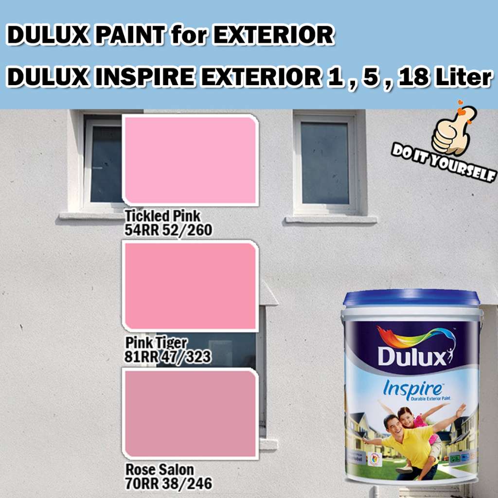 ICI DULUX INSPIRE EXTERIOR PAINT COLLECTION 1 Liter Tricked Pink / Pink ...
