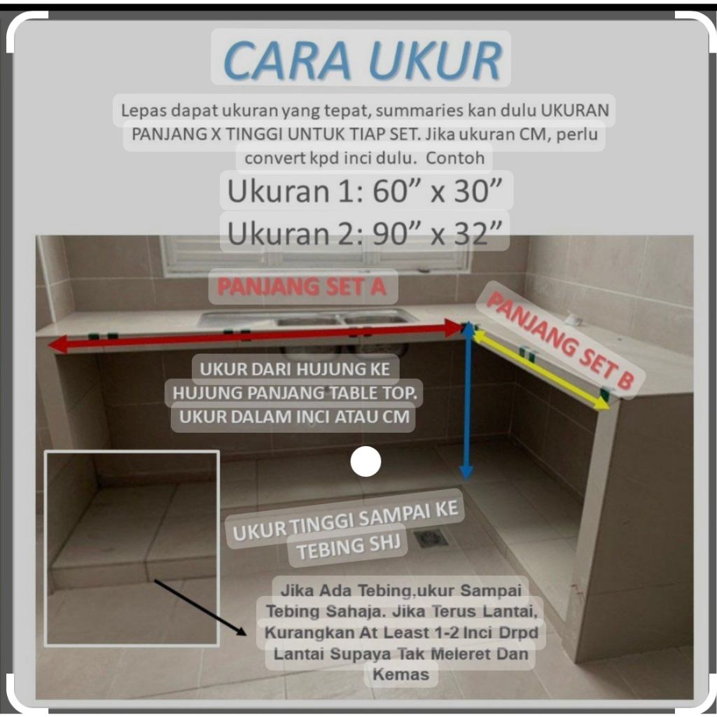 Hot Selling🔥Skirting Table Top/meja/sinki/dapur ! | Shopee Malaysia