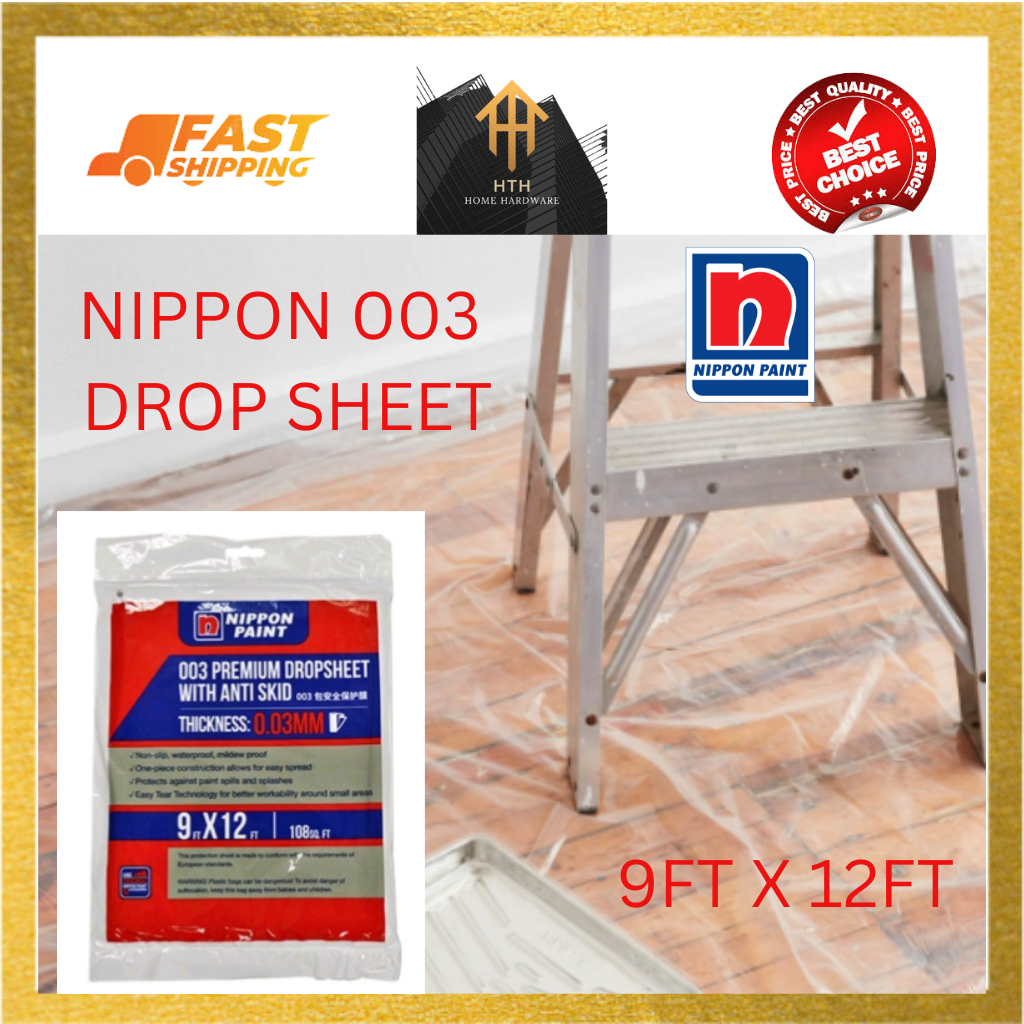 9FT X 12FT NIPPON PAINT 003 PREMIUM DROP SHEET WITH ANTI SKID | Shopee ...