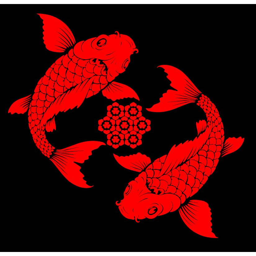 IKAN KOI, STICKER KOI STICKER AQUARIUM.STICKER TAMPAL CERMIN | Shopee ...