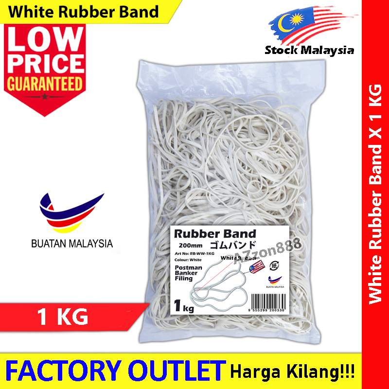 Rubber Band White Postman Office Stationery Bank Gelang Getah 白色橡皮筋 ...