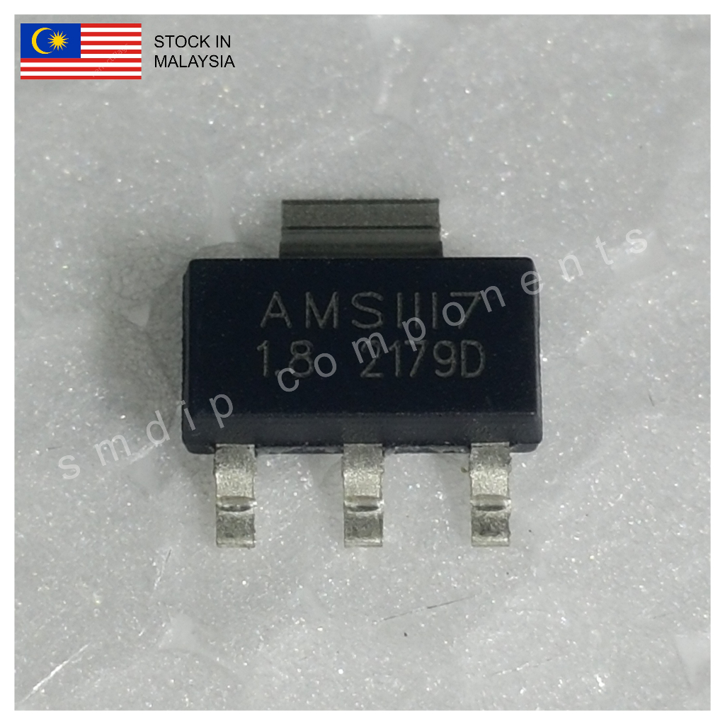2 PCS AMS1117 - 1.5V, 3.3V, 5V, 1.8V, 2.5V, ADJ - SMD LDO Regulator, TO ...