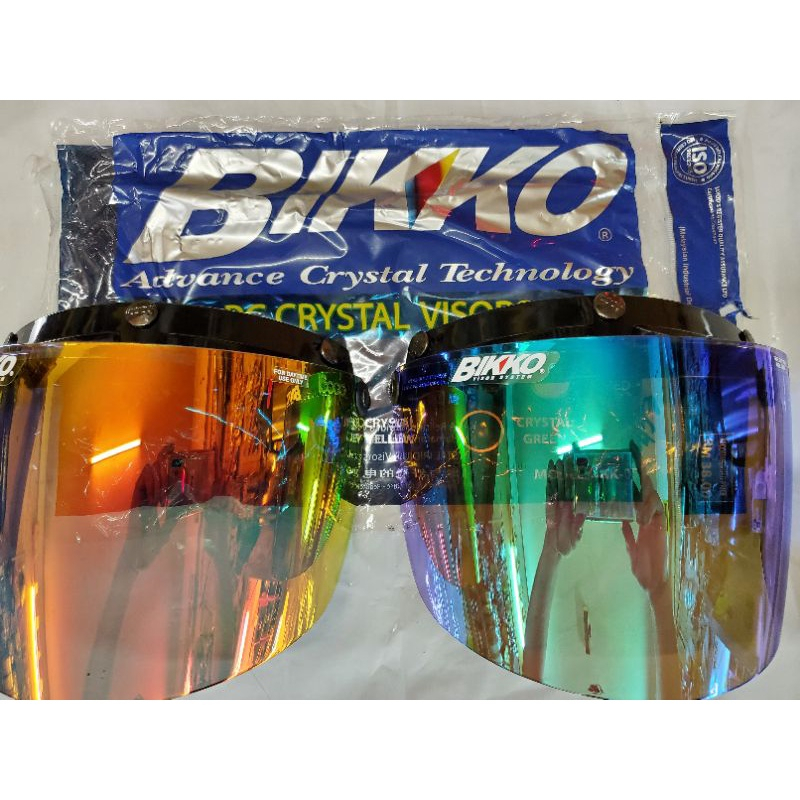 BIKKO CRYSTAL VISOR ( ORANGE / GREEN ) | Shopee Malaysia