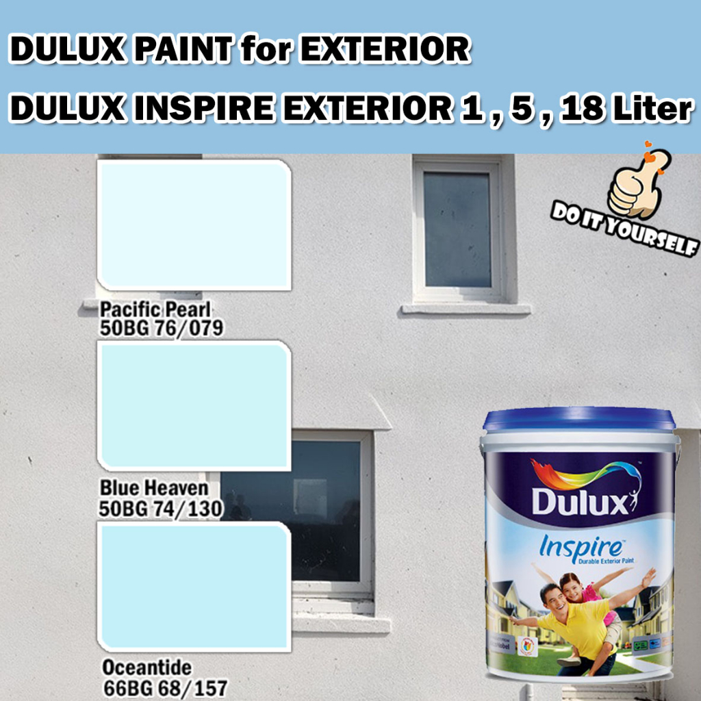 ICI DULUX INSPIRE EXTERIOR PAINT COLLECTION 5 Liter Pacific Pearl ...