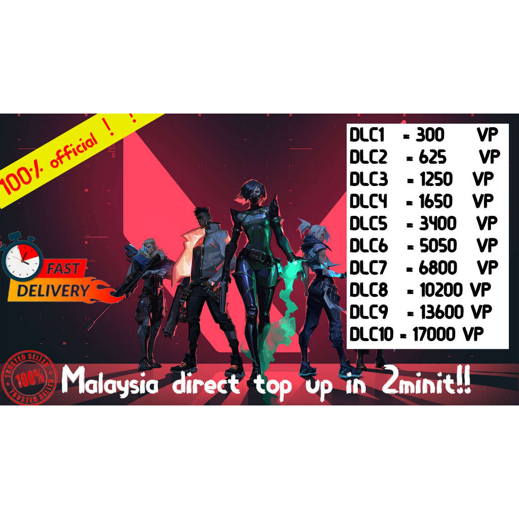 Valorant Point Top Up | Instant Done |Fast Reload|300-17000vp | Shopee ...
