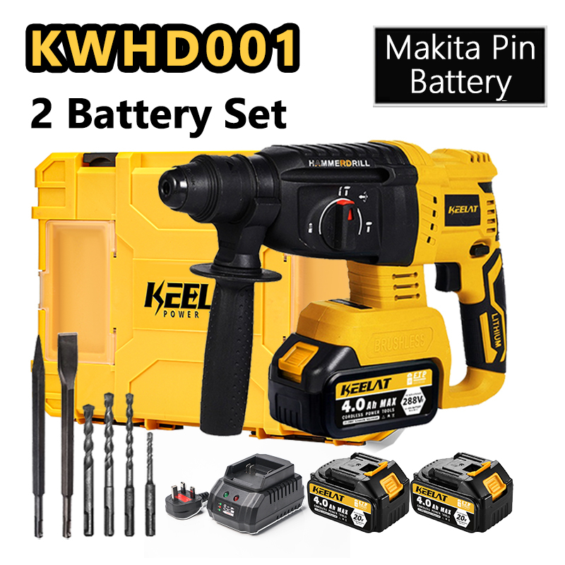 KEELAT KWHD001 Rotary Hammer Drill Electric Cordless Brushless Hammer Impact Drill For Walls ...