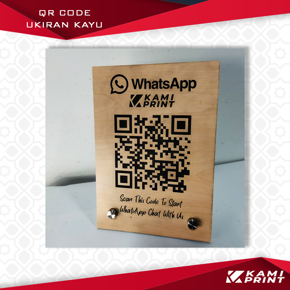 UKIRAN KAYU QR CODE - Ewallet QR Wood / Duitnow Wood Signange / QR Pay ...