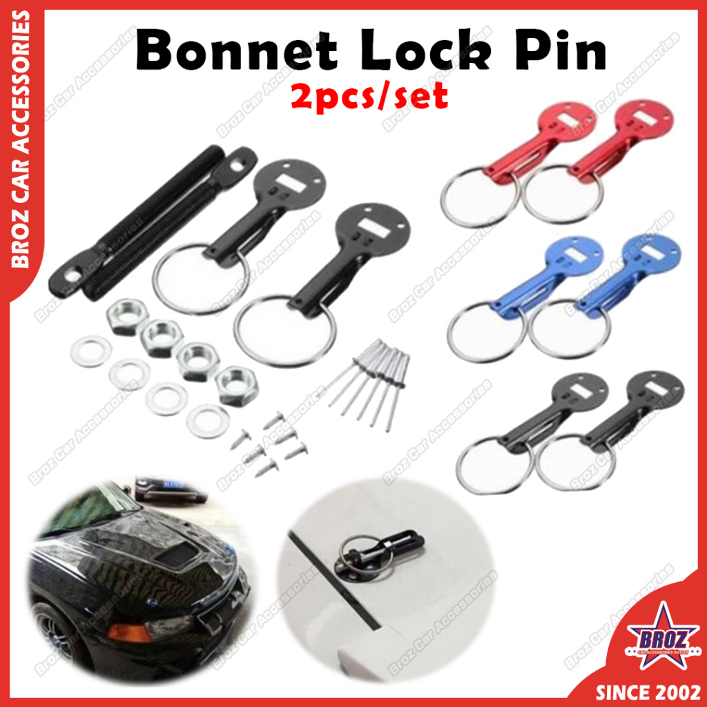 Universal Car Bonnet Lock Pin Hood Pin DIY Car Mount Security Latch Kit ...