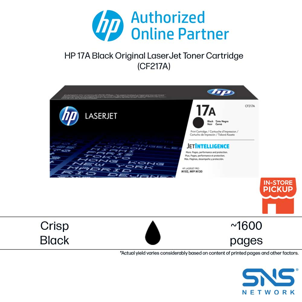 HP 17A Black Original LaserJet Toner Cartridge CF217A - Compatible with ...