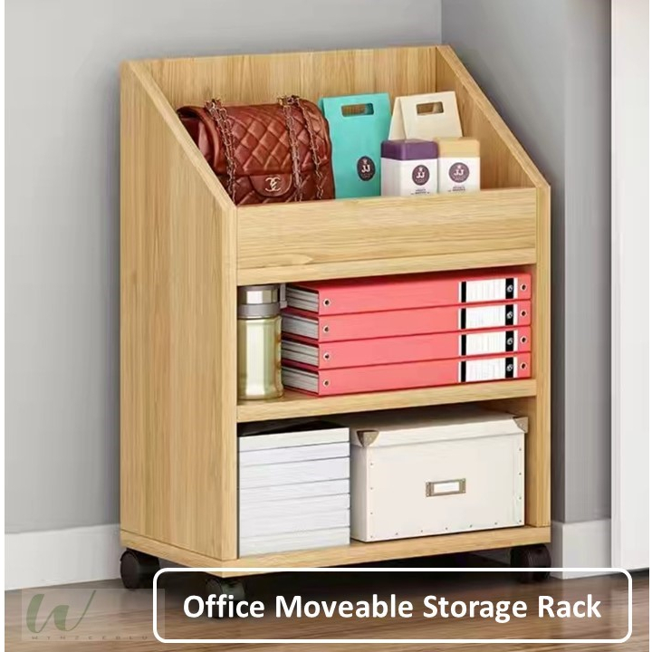 Office Moveable Wooden Storage Rack ☆ Rak Simpan Bawah Meja ☆ Under ...