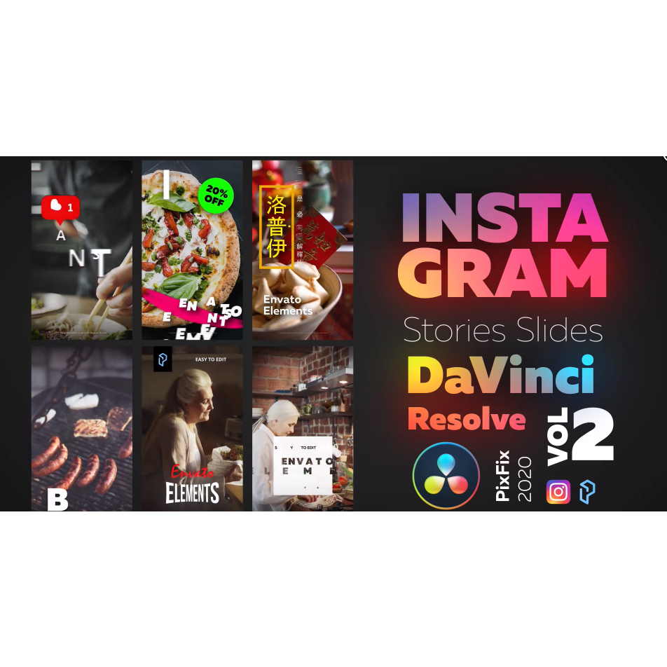 [ DaVinci ] Instagram Stories Slide Vol 1 / Vol 2 DaVinci Resolve | Shopee Malaysia