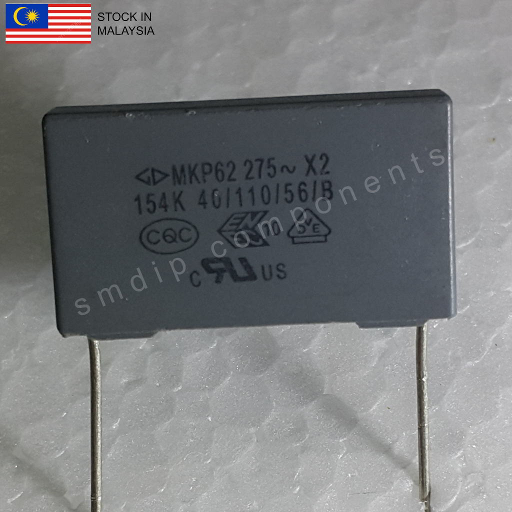 MKP 0.15uF 275V, X2 AC Film Capacitor, 14 (H) x 5.5 (D) x 22.5mm (Lead ...