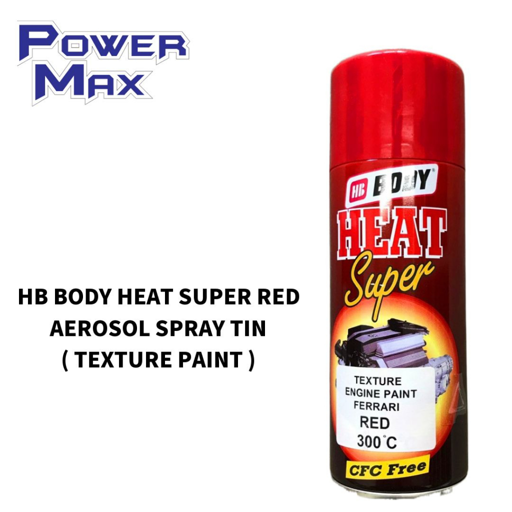 HB BODY HEAT SUPER RED AEROSOL SPRAY TIN ( TEXTURE PAINT ) | Shopee ...