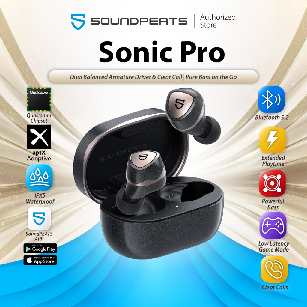SoundPEATS Sonic / Sonic Pro Bluetooth 5.2 True Wireless Earphone CVC 8 ...
