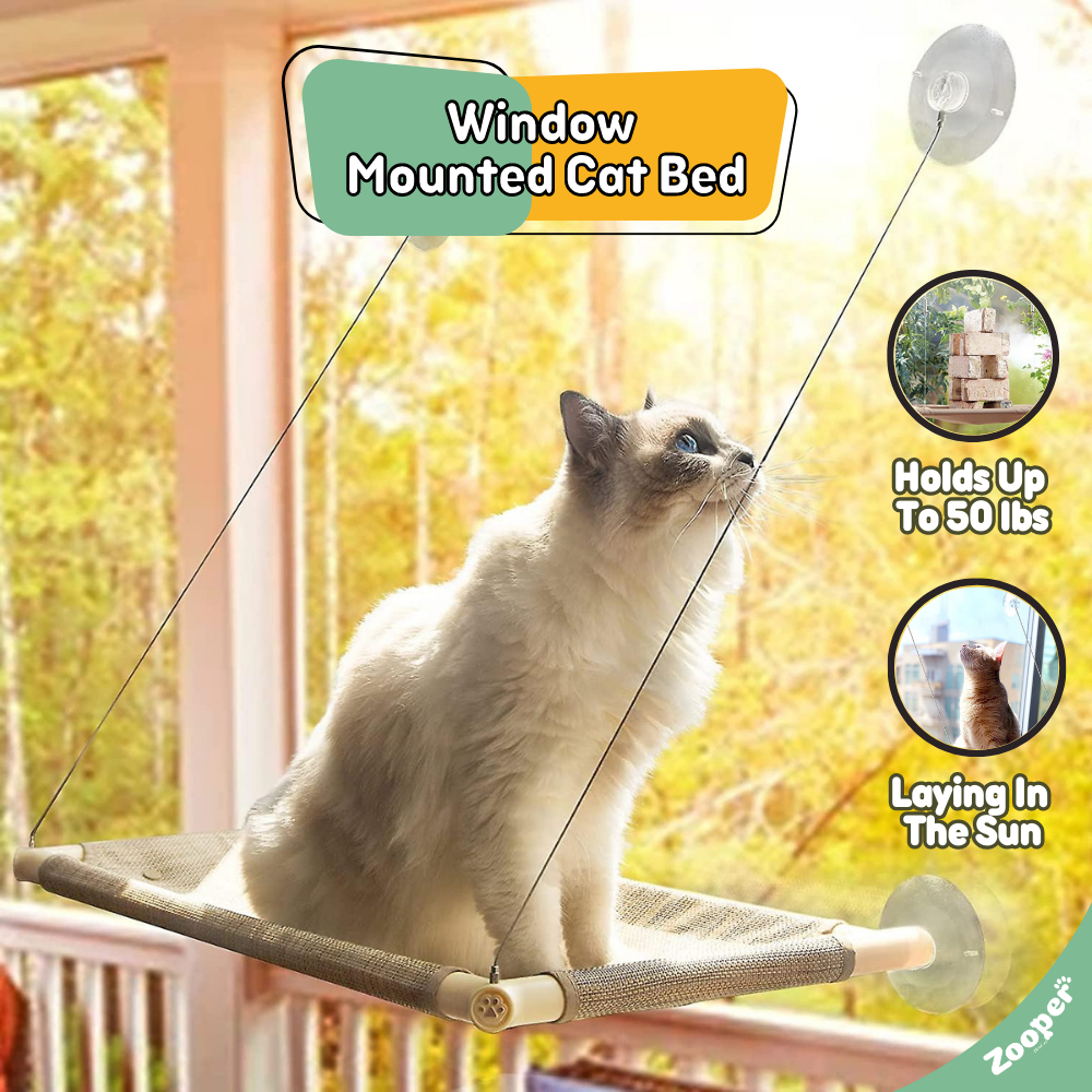 Window Mounted Cat Bed Hold Up To 20kg Steel Wire Pet Hammock As Seen ...