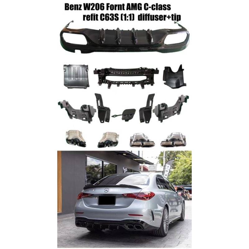 MERCEDES BENZ W206 C63S DIFFUSER SET | Shopee Malaysia