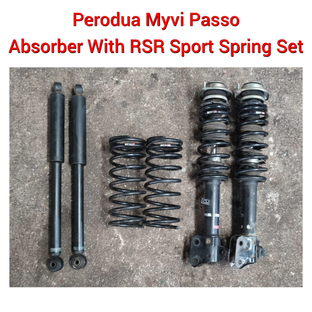 Perodua Myvi Passo Front & Rear Absorber With RSR Sport Spring Set ...