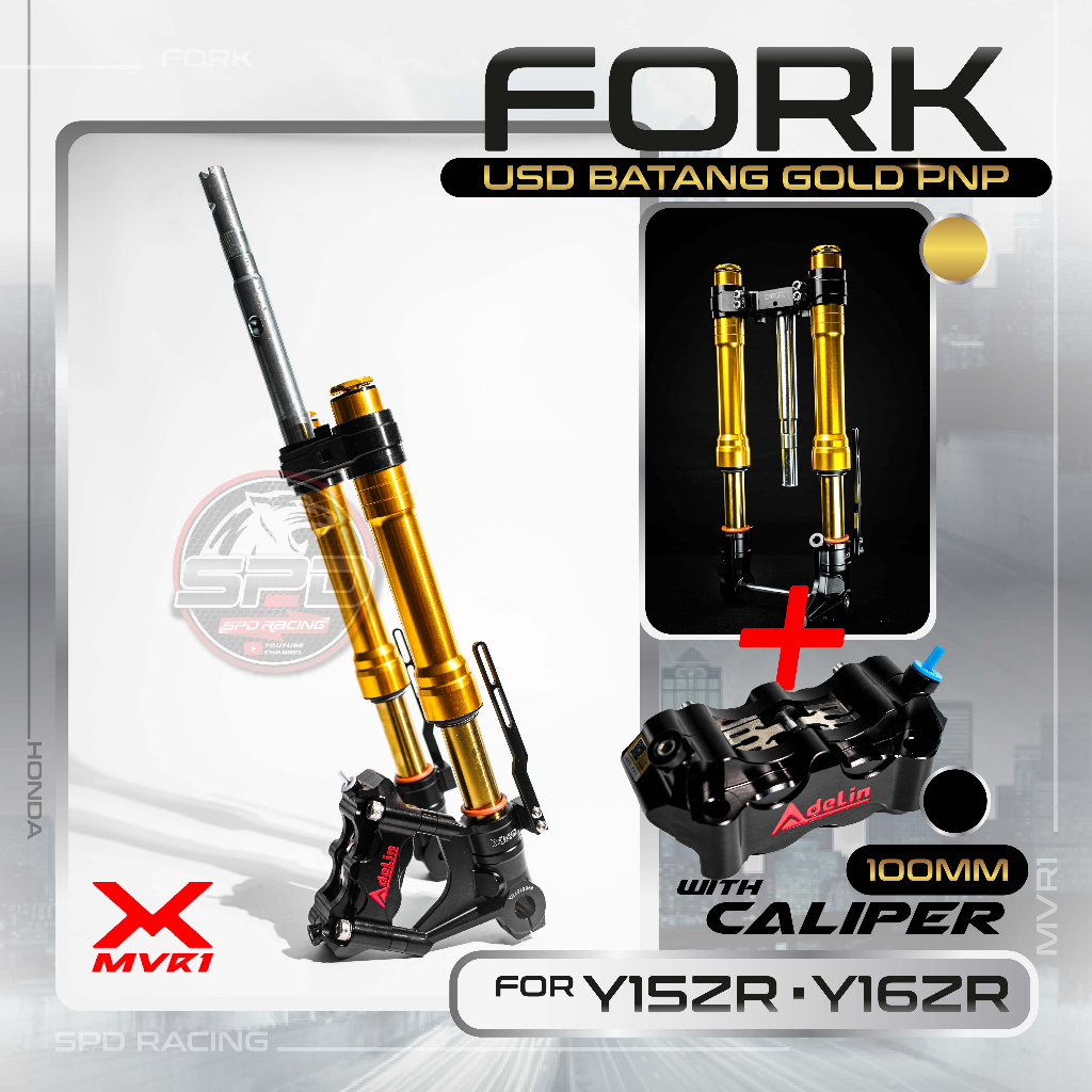 Y15/ Y15ZR / Y16/ Y16ZR | Fork Mvr1 USD Batang Gold PNP (with Caliper ADELIN/Fork only) | Tapak ...