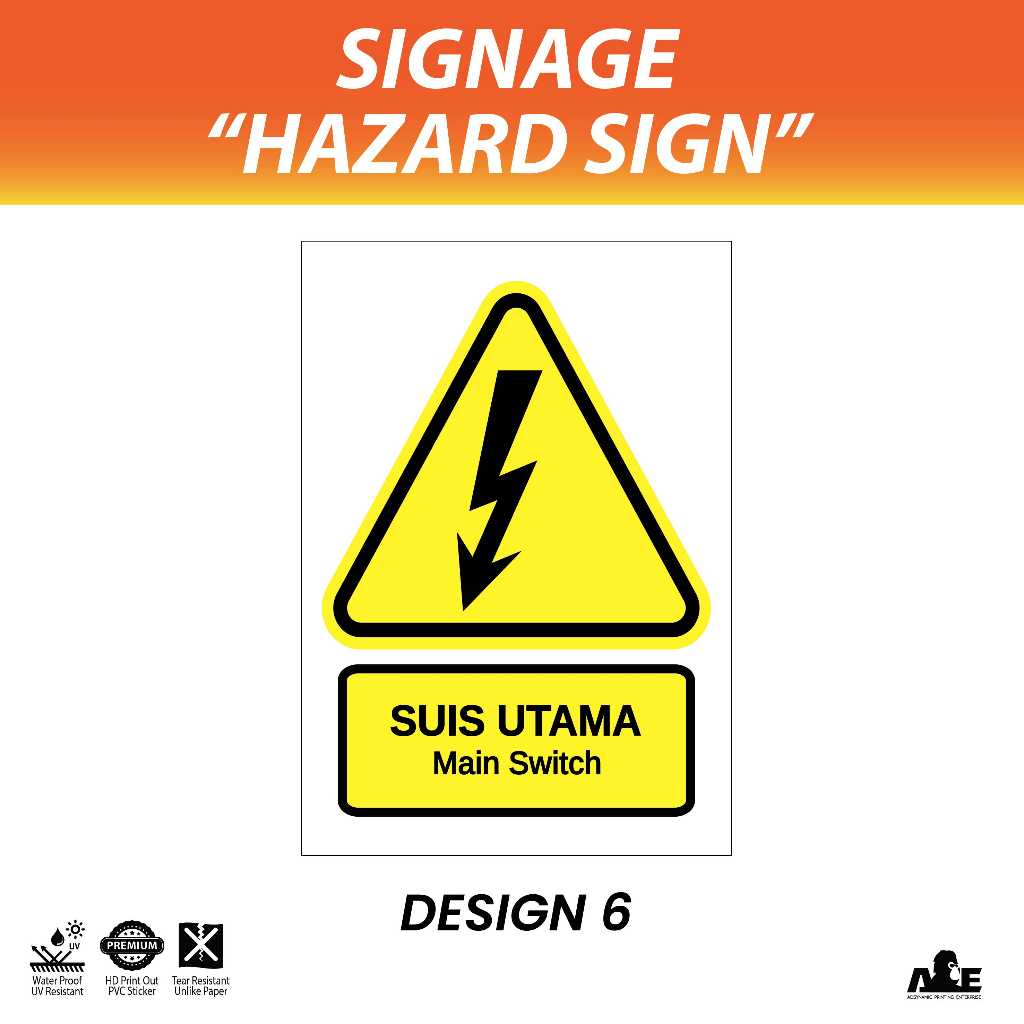 Hazard Sign | High Voltage | Voltan Tinggi | 220-440v | 415v | Highly ...