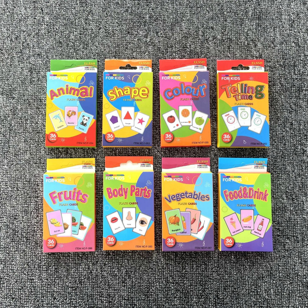 36 Pieces Kids Educational Card for English Learning Flash Card and ...