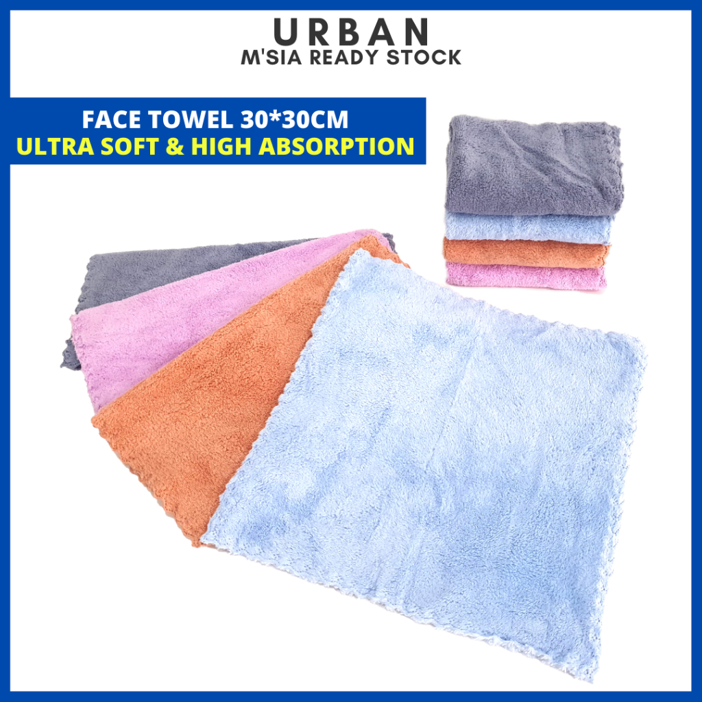 30*30CM Microfiber Soft Face Towel Tuala Muka Tangan Mandi High ...