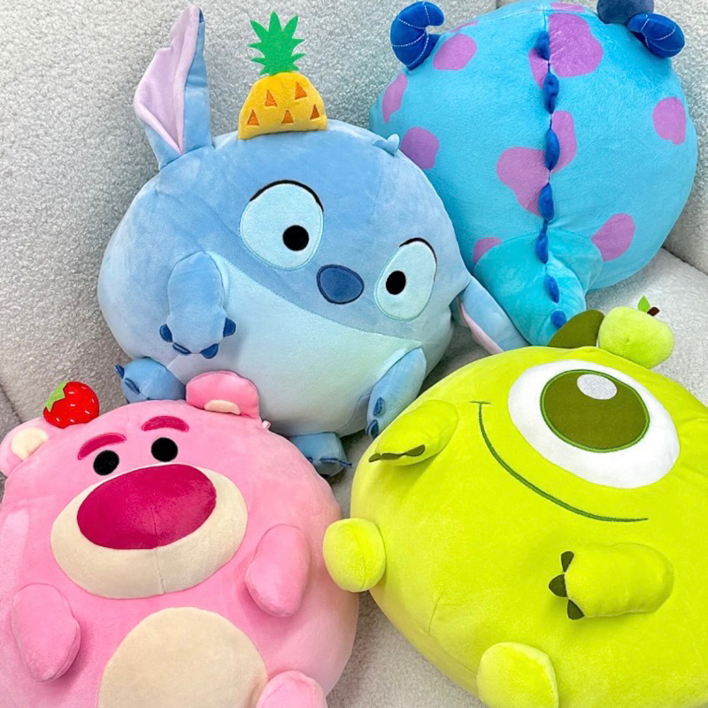 Miniso x Disney Stitch, Lotso, Monster Inc Mike & Sulley Round Pillow ...