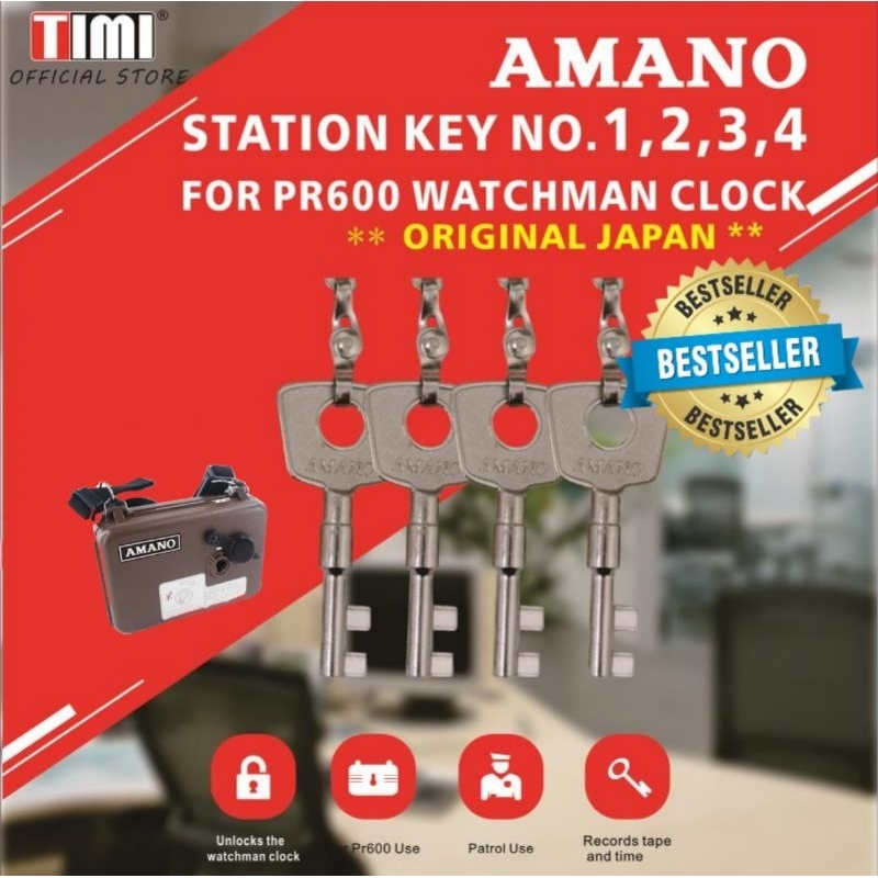 *4KEYS* KUNCI AMANO STATION KEY NO.1,2,3,4 (ORIGINAL JAPAN) | Shopee ...