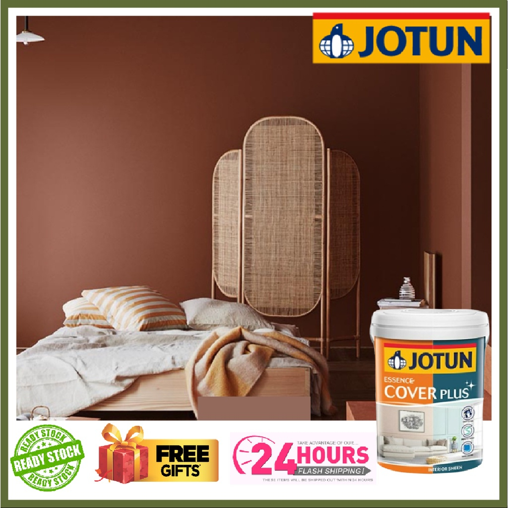 JOTUN 15L 20144 GROUNDED RED ESSENCE COVER PLUS SHEEN & MATT/INTERIOR ...