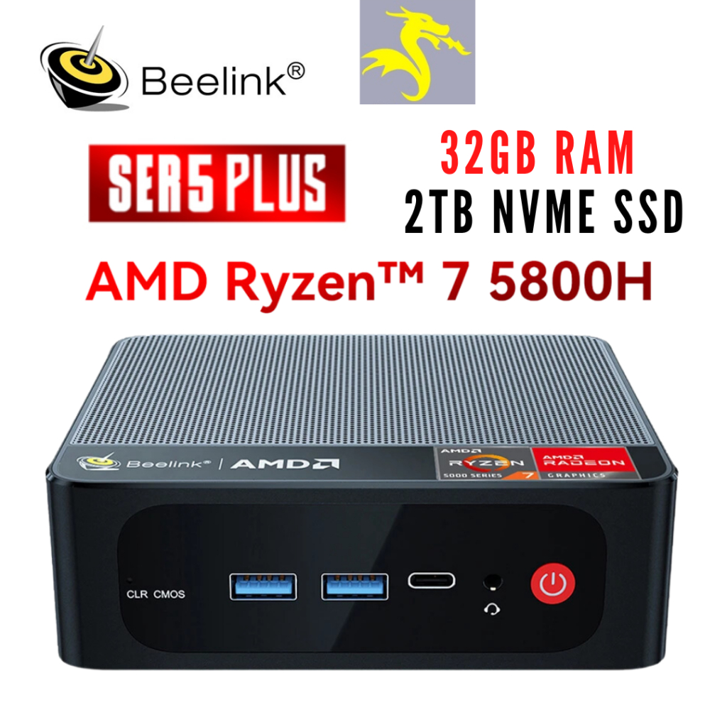 Beelink SER5 Plus AMD Ryzen 7 5800H SER5 Pro Windows 11 Mini PC 32GB ...