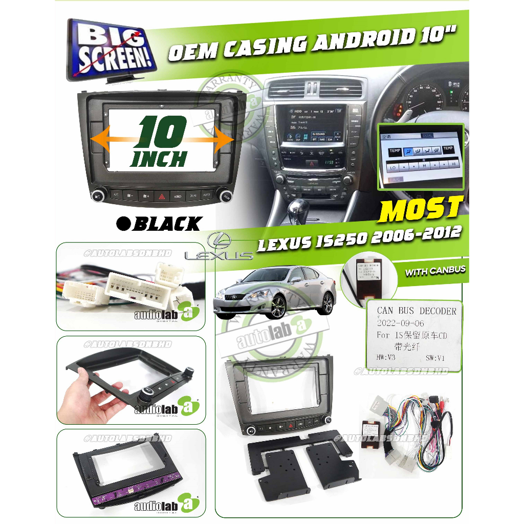 Lexus IS250 2006 2007 2008 2009 2010 2011 2012 Android Player Casing 10 ...