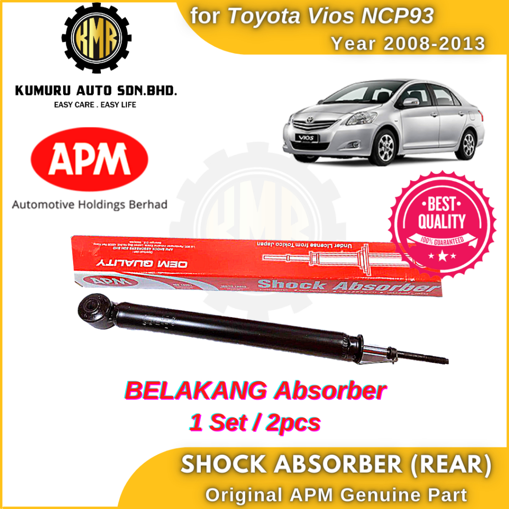 (2@pcs) Gas APM Rear Absorber Toyota Vios NCP93 Yaris NCP91 - E2176M | Shopee Malaysia