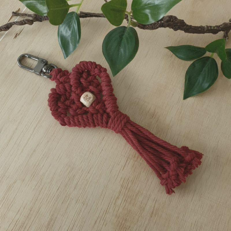 "Cherelle" Customized Handmade Macrame Keychain|Alphabet Initial|Heart ...