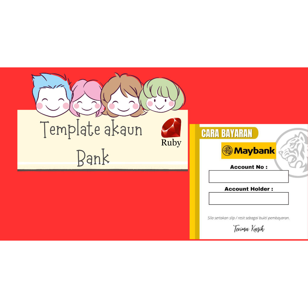 Template bank/Template Akaun Bank dan Edit (letak nama dan no akaun ...