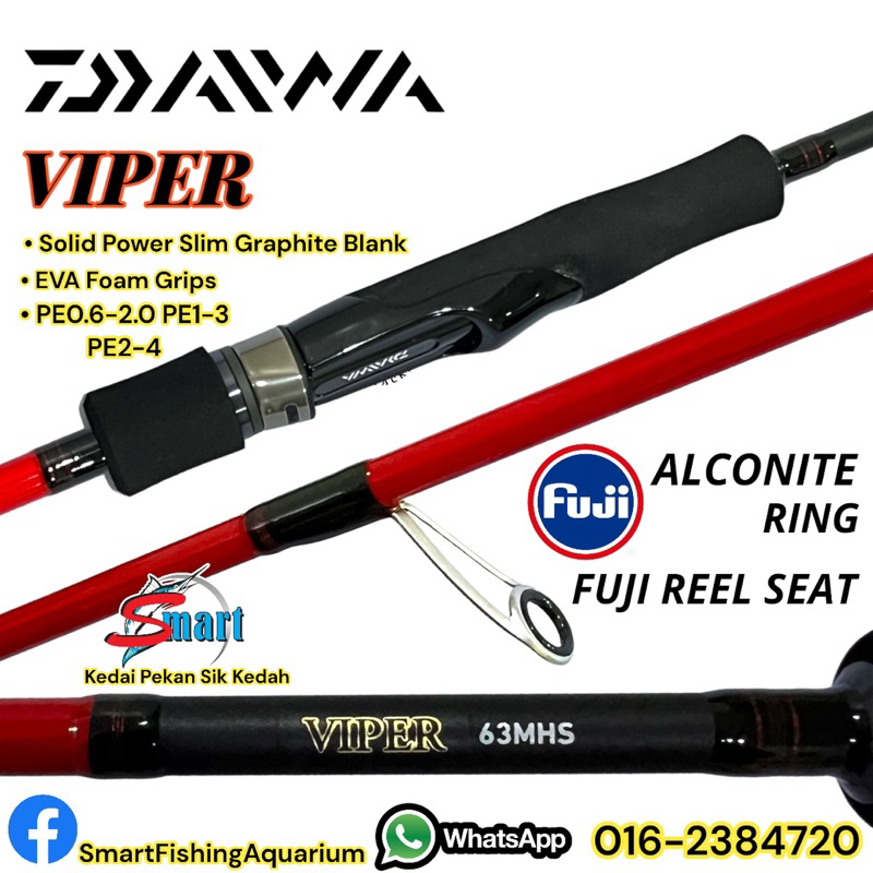 Daiwa VIPER Rod (Spining) 1piece Full Fuji Guide Fuji Reel Seat ...