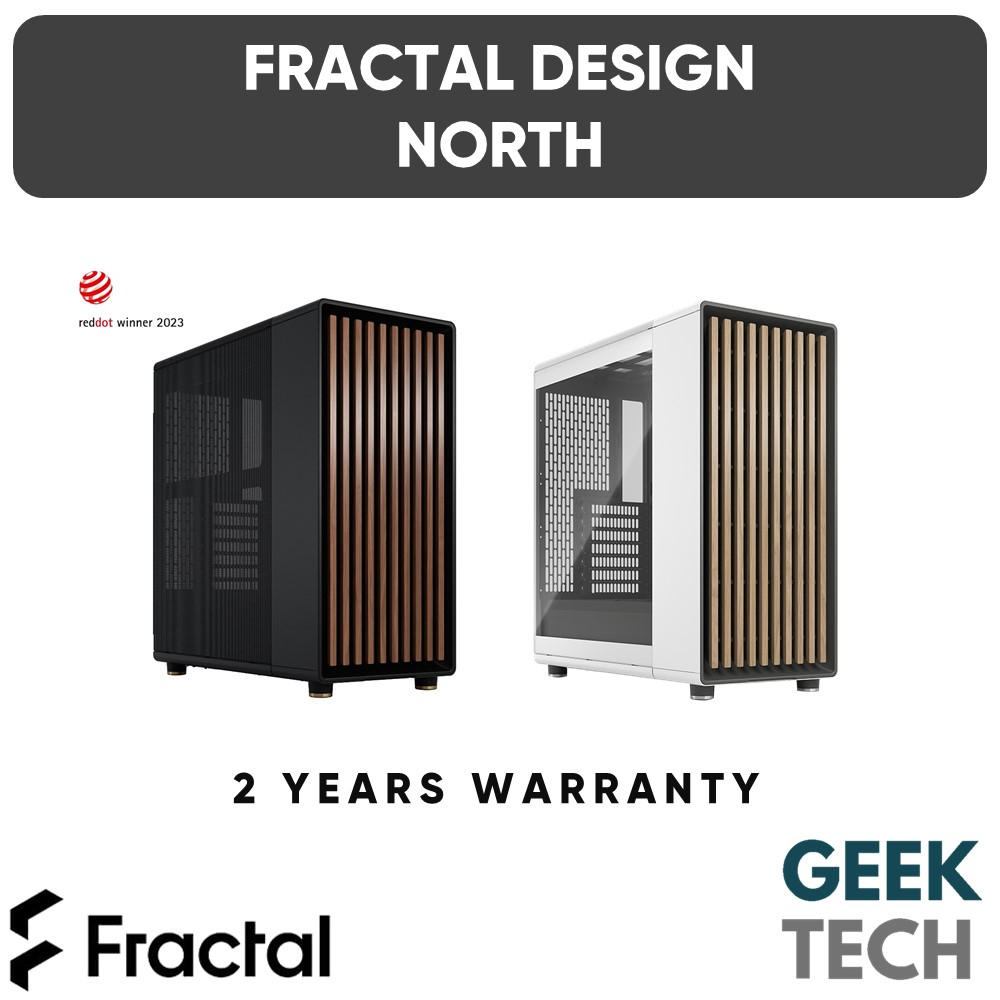 FRACTAL DESIGN North ATX Casing - 2x Aspect 140mm PWM Fan Preinstalled ...
