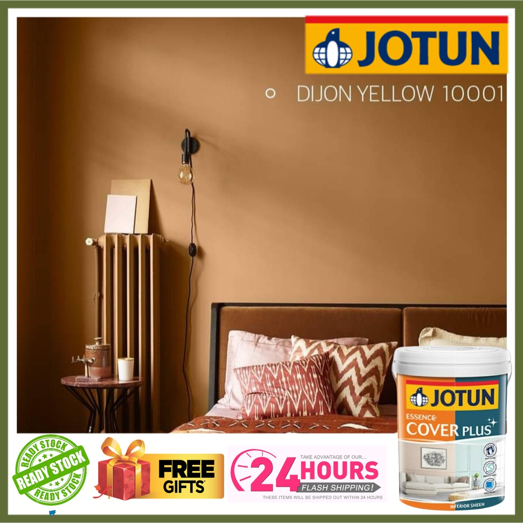 JOTUN 5L 10001 DIJON YELLOW ESSENCE COVER PLUS SHEEN & MATT/INTERIOR WALL PAINT /CAT BOLEH CUCI ...