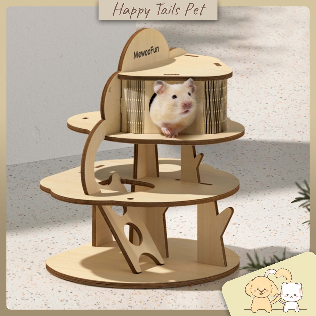 Hamster Wood House 2 or 3 Tiers Hamster House Tower Platform Tree House ...