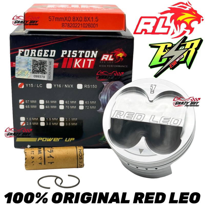 RED LEO ESR 100% ORIGINAL FORGED PISTON 57MM 58MM 60MM 63MM 65MM 68MM 70MM 72MM 74M Y15ZR Y16ZR ...