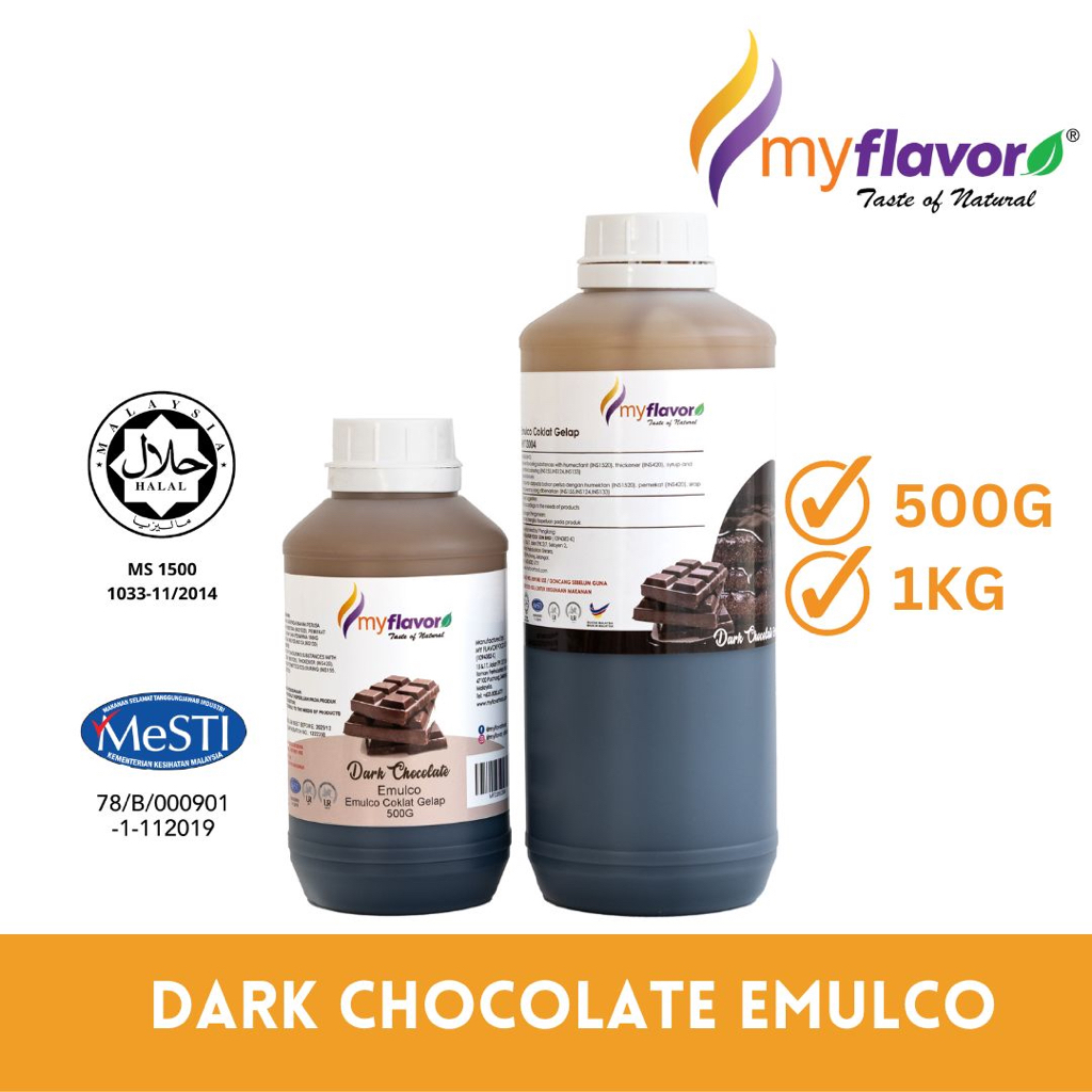 500g/1kg DARK CHOCOLATE EMULCO - FOOD FLAVOUR MyFlavor Halal | Shopee ...