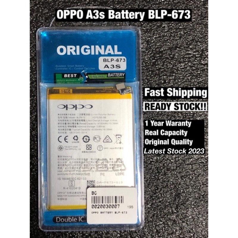 READY STOCK!!Oppo Battery A3s Original quality BLP-673 | Shopee Malaysia