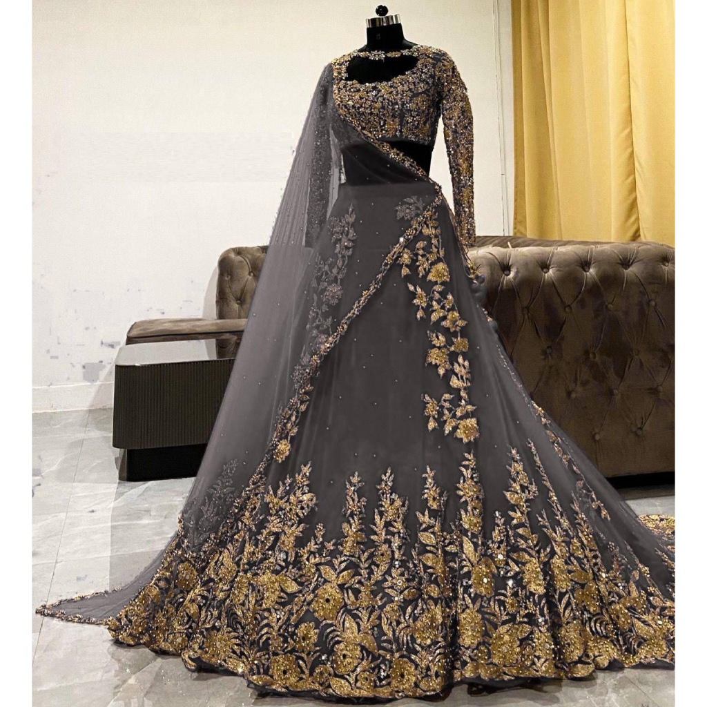 (Stok Sedia) Pakaian Perkahwinan Georgette Dengan Satin Kerja Sulaman ...