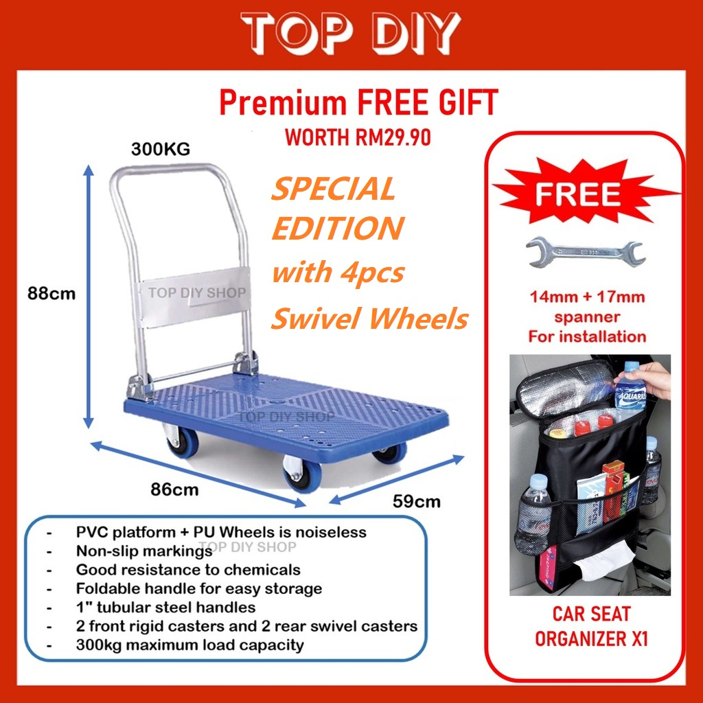 IRON BULL Trolley Portable 150KG/300KG Hand Truck Iron PVC Foldable ...