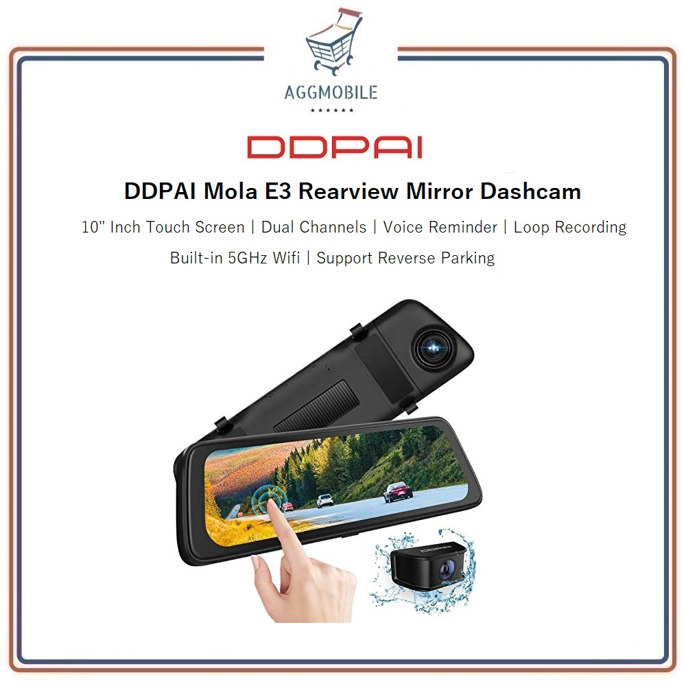 DDPAI Mola E3 Rearview Mirror Dashcam (10 Inch Touch Screen | Dual ...