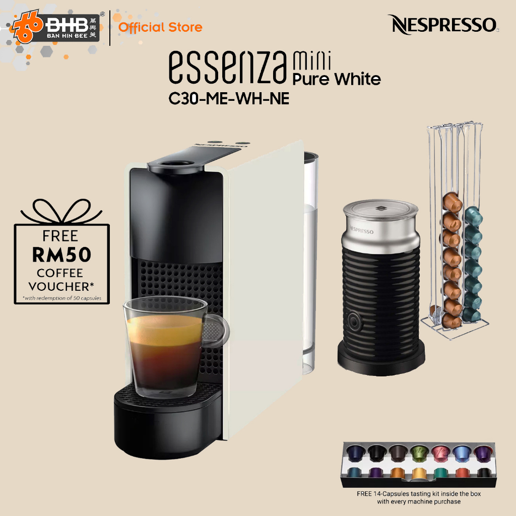 Nespresso C30-ME-WH-NE Essenza Mini Fully Automatic Capsule Espresso ...
