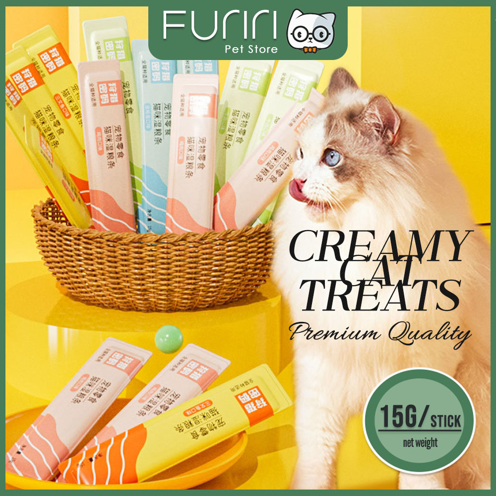 Furiri 15g Cat Creamy Sticks Cat Treats High Vitamin Wet Food Cat Food ...