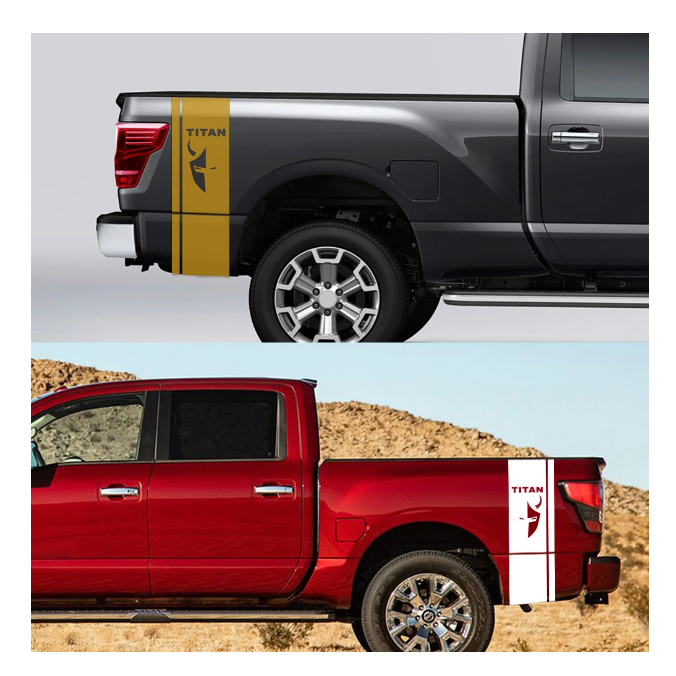 Pickup Stickers For Nissan Titan Car Rear Trunk Bed Side Decal Truck ...